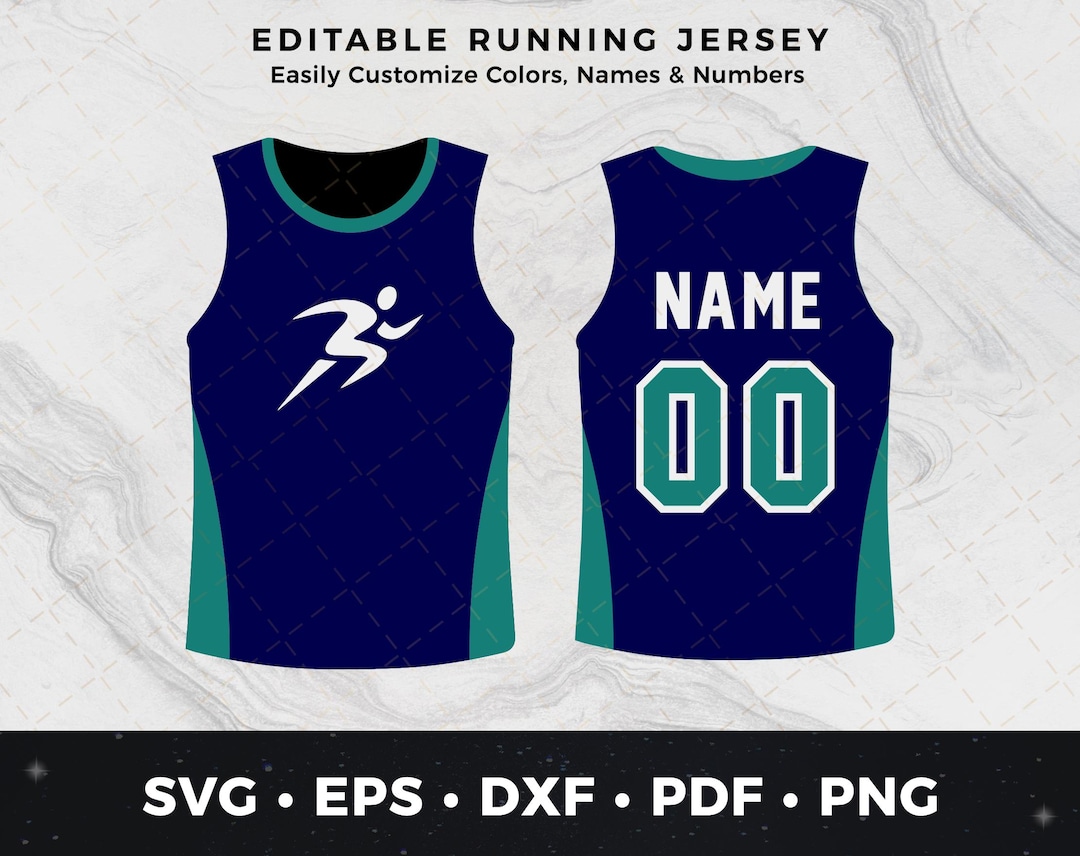 Running Jersey Svg Png Pdf Dxf Eps, Running Shirt Clipart, Cut File ...