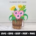 Flower Pot Card Svg, Flower Greeting Card Cut File, Flower Thank You ...