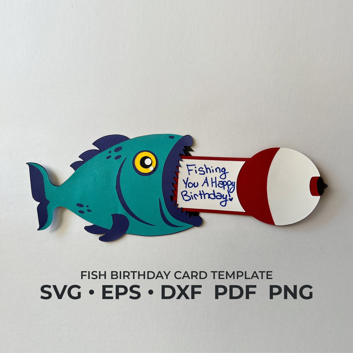 Fishing Birthday Card Template Fish Birthday Card Birthday - Etsy