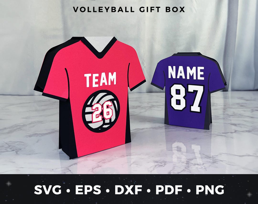 Volleyball Favor Box Svg, Volleyball Jersey Gift Box Svg, Volleyball ...