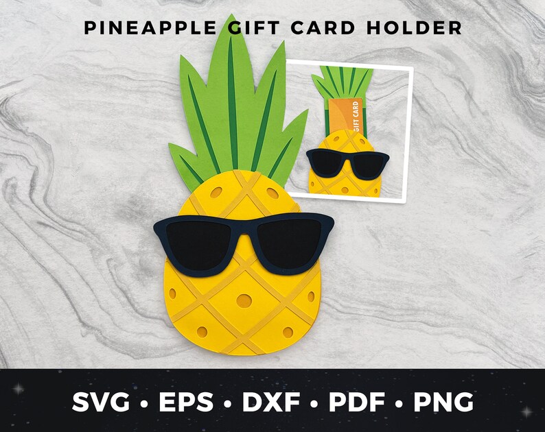 Pineapple Gift Card Holder, Pineapple Card Svg, Pineapple Birthday Card ...