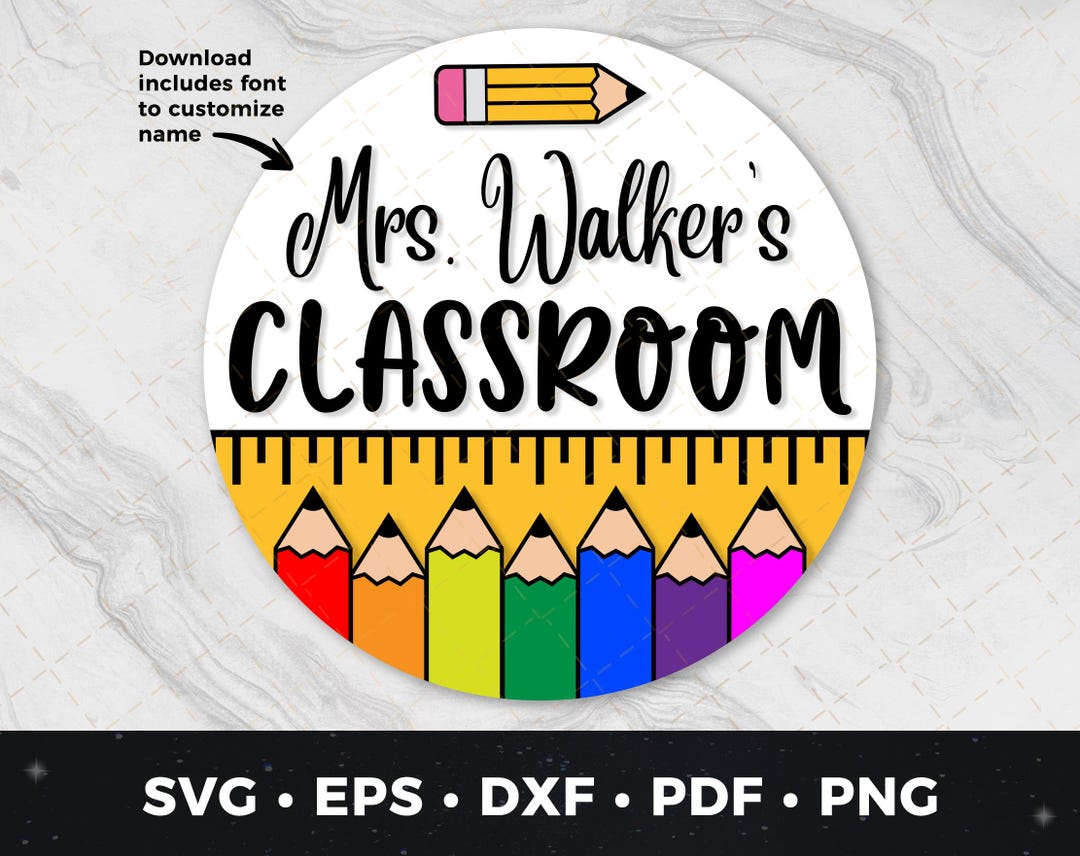 Teacher Classroom Sign Svg, Classroom Door Sign Svg, DIY Teacher Sign ...