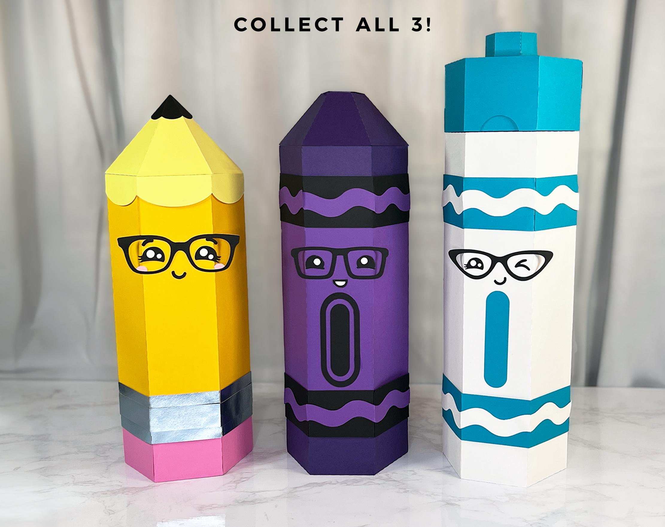 Big Crayon Gift Box SVG, Teacher Gift Box, 3D Crayon Favor Box PDF, DIY ...