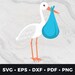 Stork Svg, Stork Png, Cute Stork Svg, Cute Stork Cut File, New Baby Svg ...