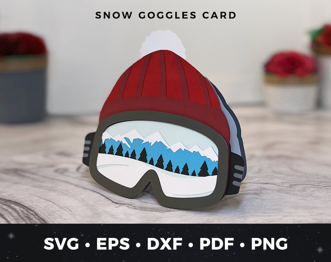 Skiing Goggle Greeting Card Svg, Snowboarding Greeting Card Svg, Ski ...