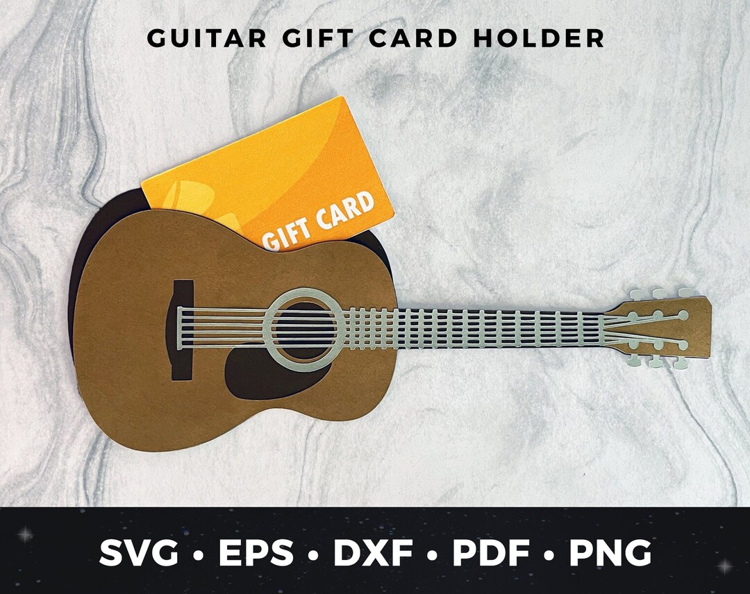 Acoustic Guitar Gift Card Holder, DIY Guitar Card, Guitar Svg, Guitar ...