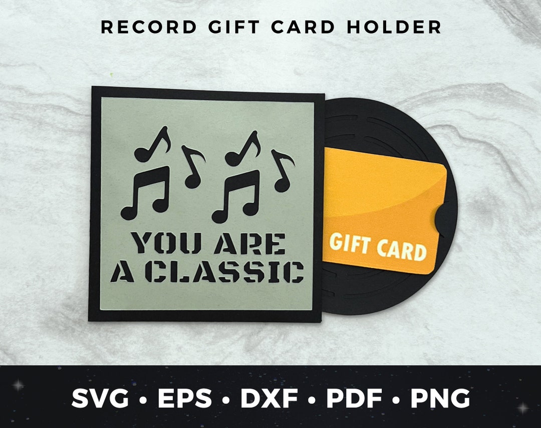 Vinyl Record Gift Card Holder Svg, Gift Card Holder Cut File, DIY ...