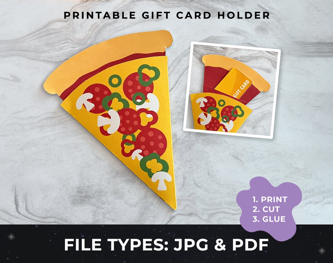 Printable Pizza Gift Card Holder Printable Birthday Gift Card - Etsy