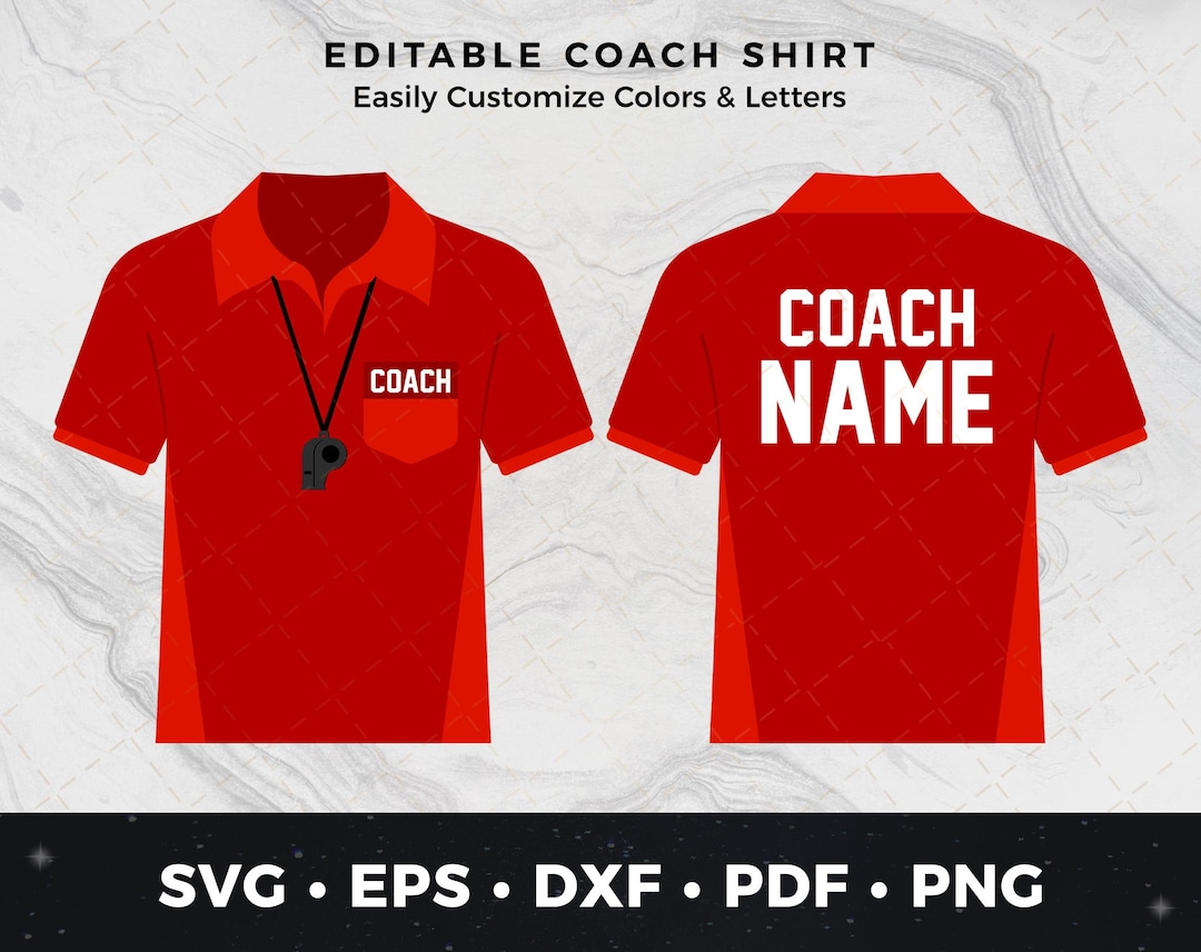 Coach Jersey Svg Png Pdf Dxf Eps, Coach Print File, Coach Cut File ...