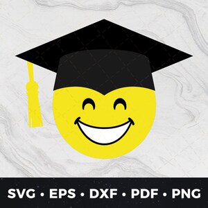 Graduation Svg, Graduation Smiley Face Pdf, Grad Cap Png, Graduation ...