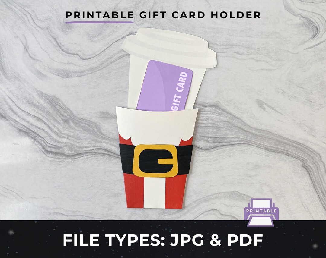 Printable Christmas Santa Gift Card Holder, Christmas Gift Card Holder ...