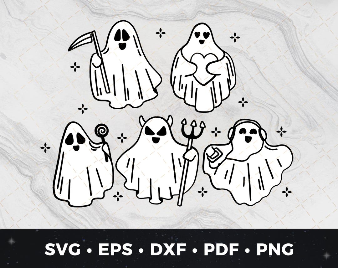 Ghosts SVG, Halloween Svg, Ghost Svg, Ghost Svg Bundle, Ghost Clipart ...