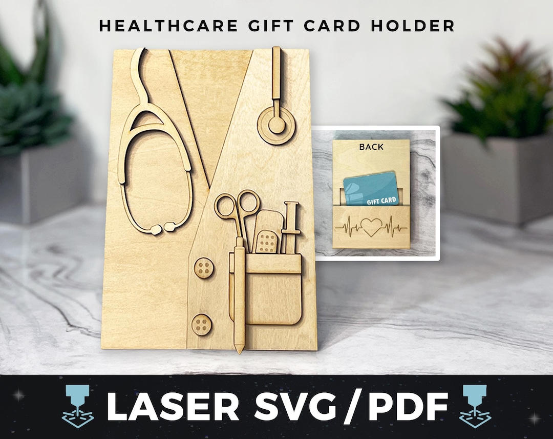 Doctor Gift Card Holder Laser SVG, Physician Gift PDF, Medical ...