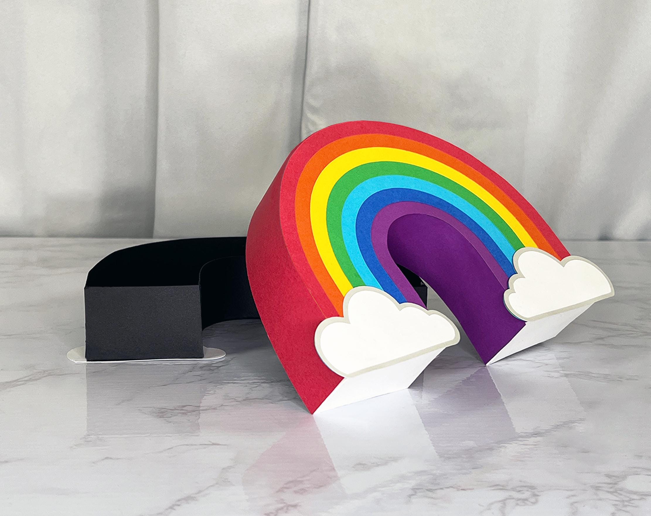 Rainbow Favor Box SVG, 3D Rainbow Gift Box Template, DIY Rainbow Party ...