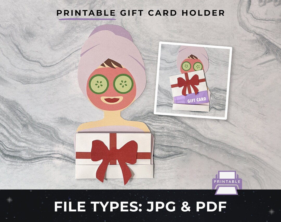 Printable Spa Gift Card Holder Svg, DIY Spa Card, Bday Gift Card Holder ...