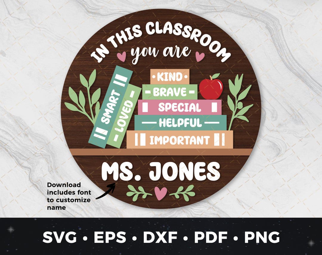 Teacher Classroom Sign Svg, Classroom Door Sign Svg, DIY Teacher Sign ...
