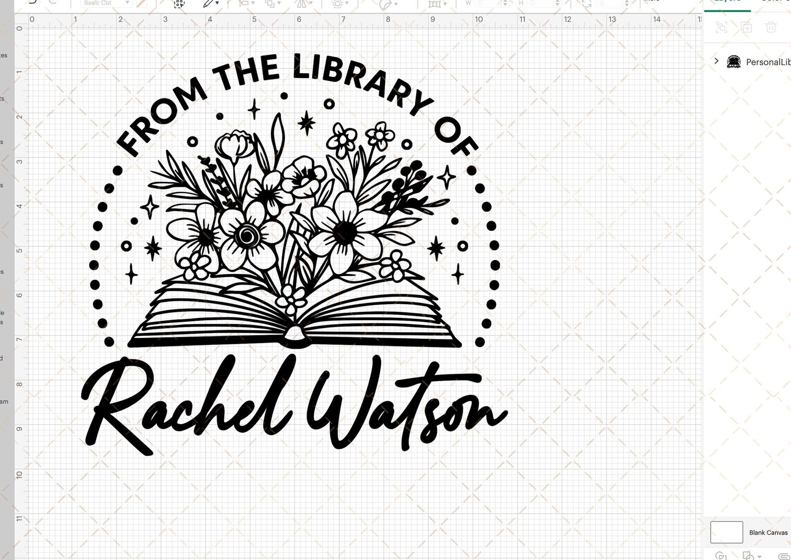 Personal Library Stamp SVG, DIY Library Graphic, From the Library of ...