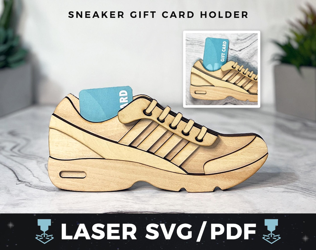Sneakerhead Gift Card Holder Laser SVG, Shoe Money Holder, Footwear ...