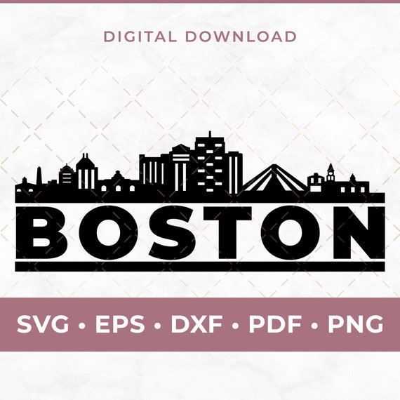 Boston City Skyline Silhouette Svg Boston Skyline Svg Boston - Etsy