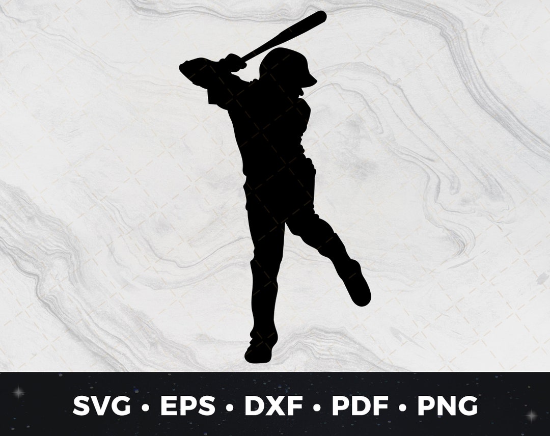 Baseball Silhouette Svg, Pdf, Eps, Png, Dxf, Baseball Graphic, Batter ...