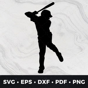 Baseball Silhouette Svg, Pdf, Eps, Png, Dxf, Baseball Graphic, Batter ...