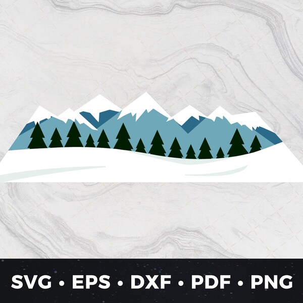 Snow Capped Mountain - Etsy