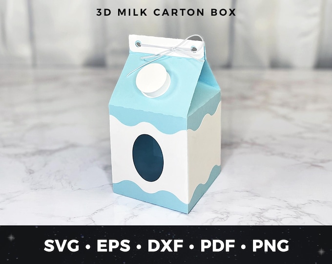 Printable Blank Milk Carton Favor Box Template - Etsy Canada