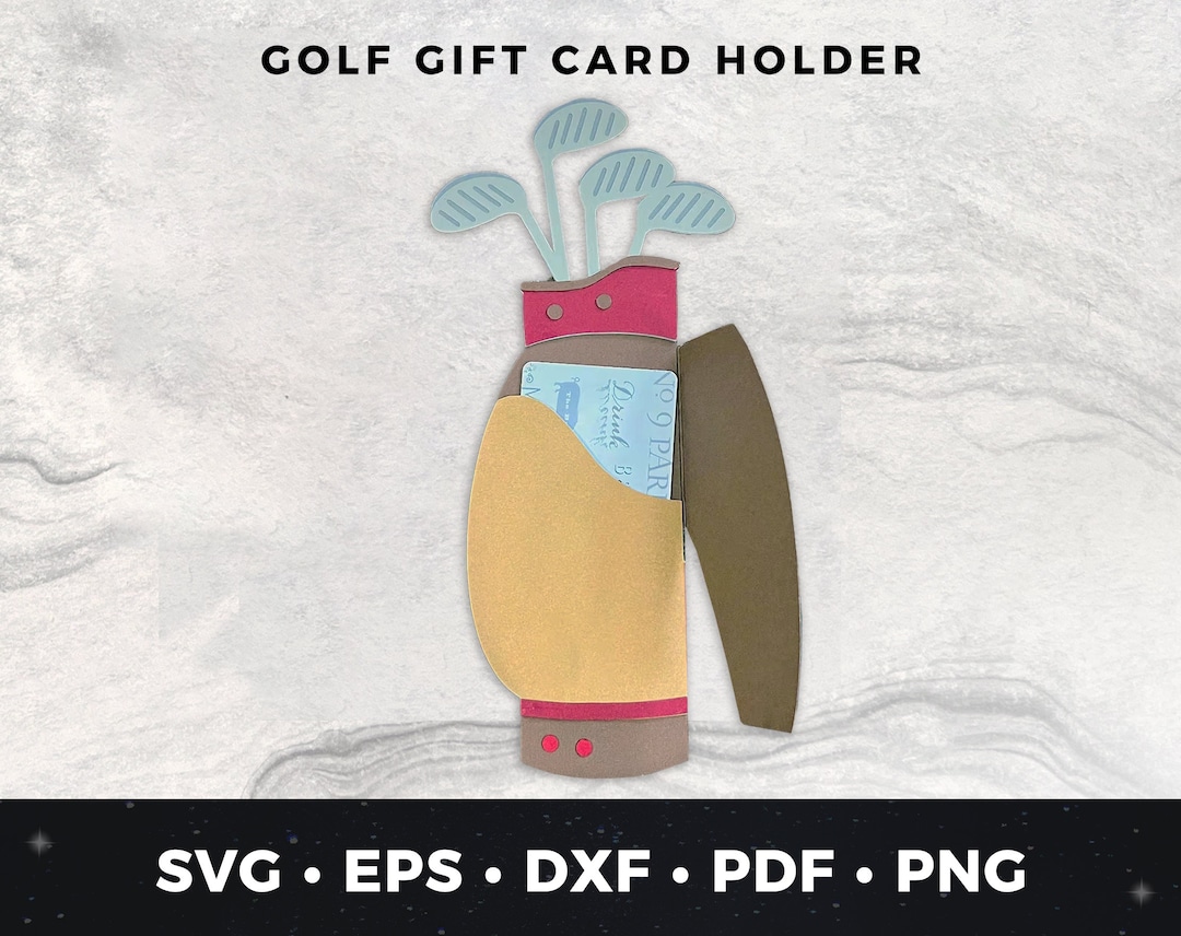 Golf Gift Card Holder Svg, Golf Bag Giftcard Holder Svg, DIY Father's ...