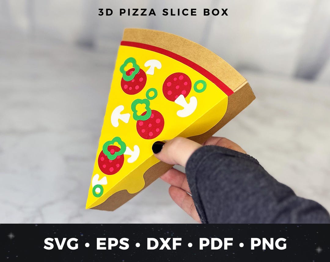 Pizza Favor Box SVG, Mini Pizza Box Template for Cricut, 3D Paper Pizza ...