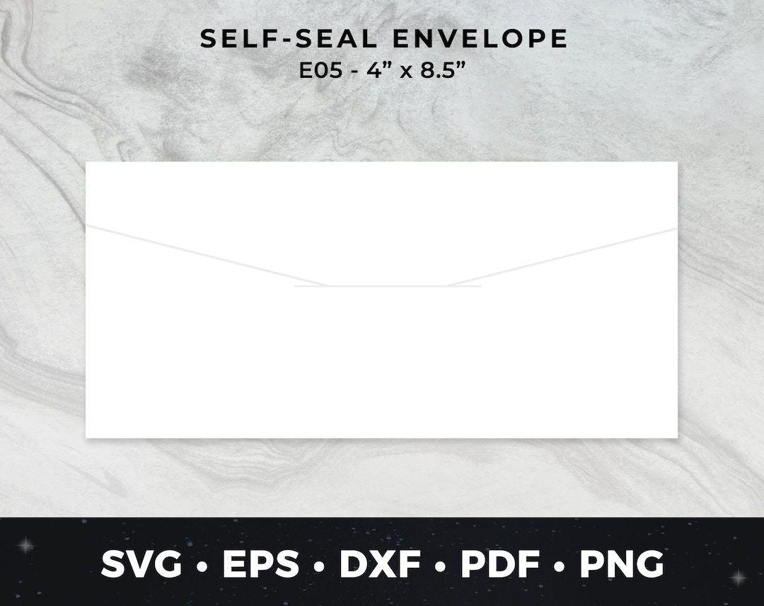 E05: 4" X 8.5" - Reusable Self Sealing Envelope Svg, Envelope Svg ...