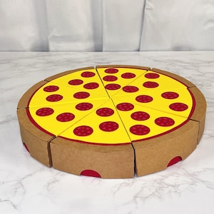 Pizza Favor Box SVG, Mini Pizza Box Template for Cricut, 3D Paper Pizza ...