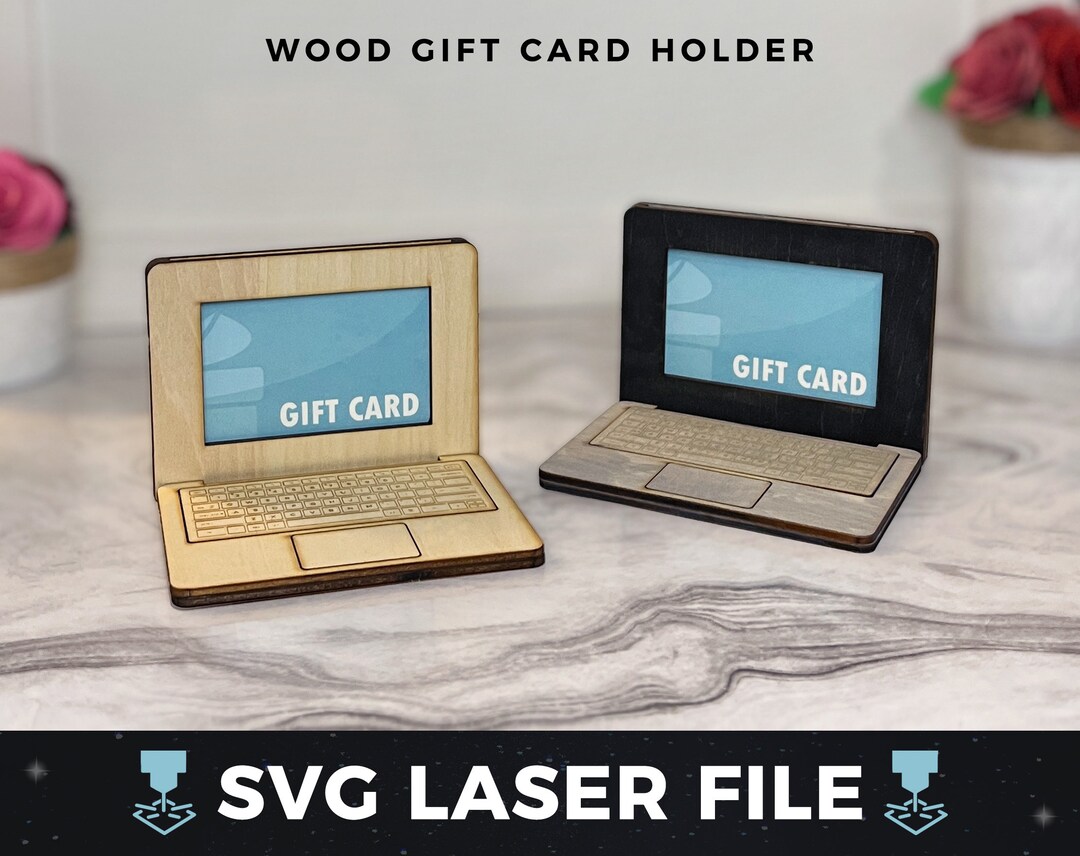 Laptop Gift Card Holder Svg, DIY Wood Computer Gift Card Holder, Laptop ...