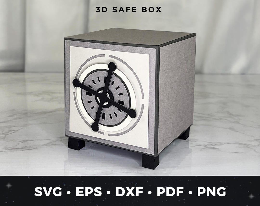 3D Safe Gift Box SVG, Bank Vault Favor Box Template, Paper Lock Box Pdf ...