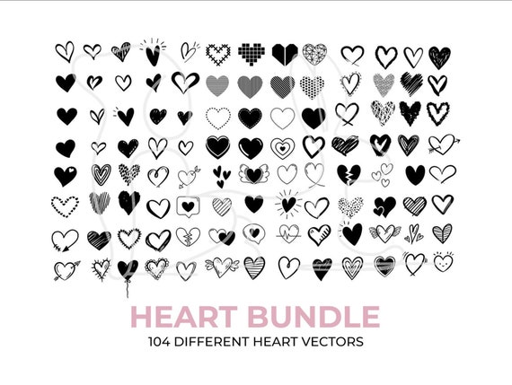 Heart Svg Bundle Heart Svg Hand Drawn Heart Svg Open Heart - Etsy
