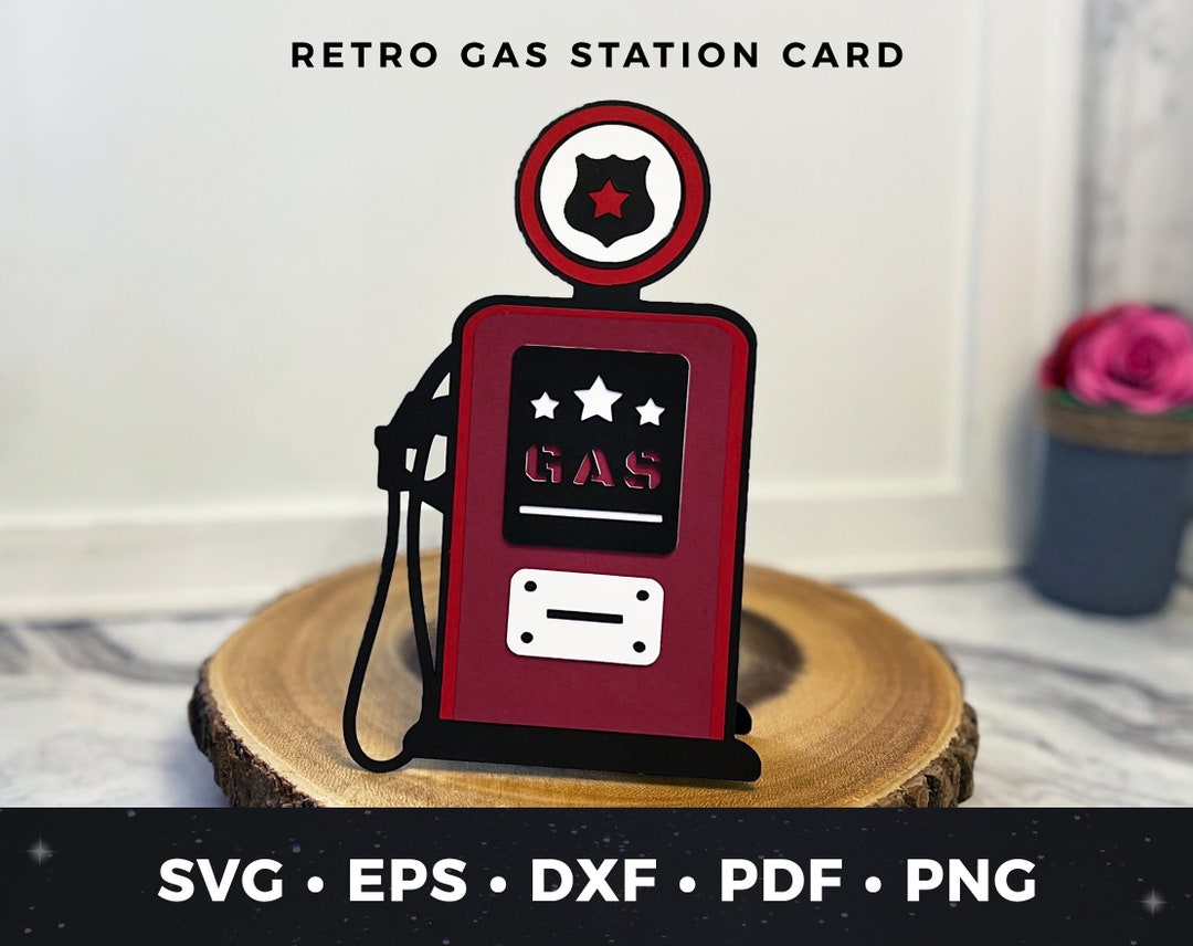 Retro Gas Station Card Svg, Vintage Gas Station Card Svg, Gas Card Cut ...