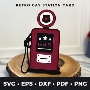 Retro Gas Station Card Svg, Vintage Gas Station Card Svg, Gas Card Cut ...