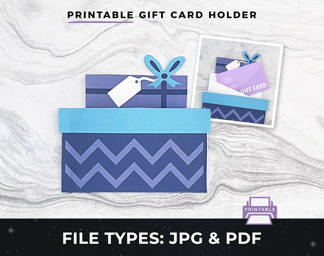 Printable Birthday Gift Card Holder, Printable Present Gift Card Holder ...