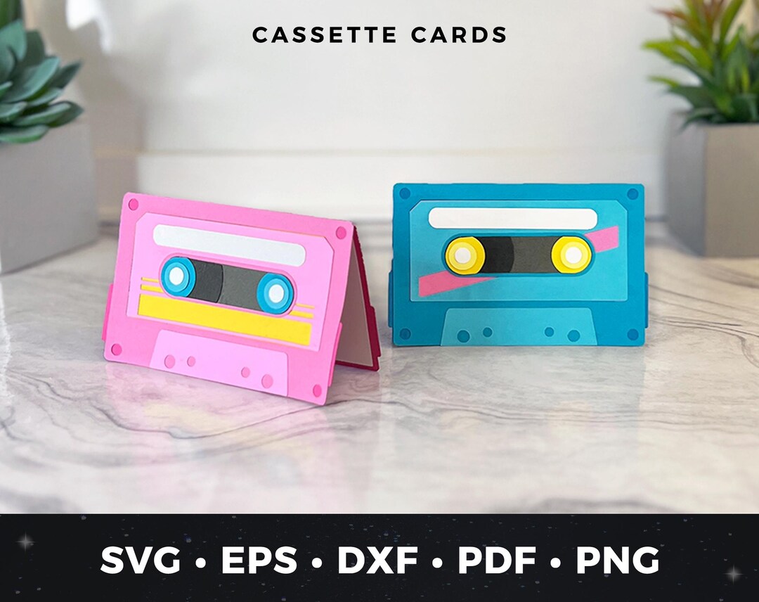 Cassette Greeting Card SVG, Retro Music Card, DIY 80s Mixtape Card ...