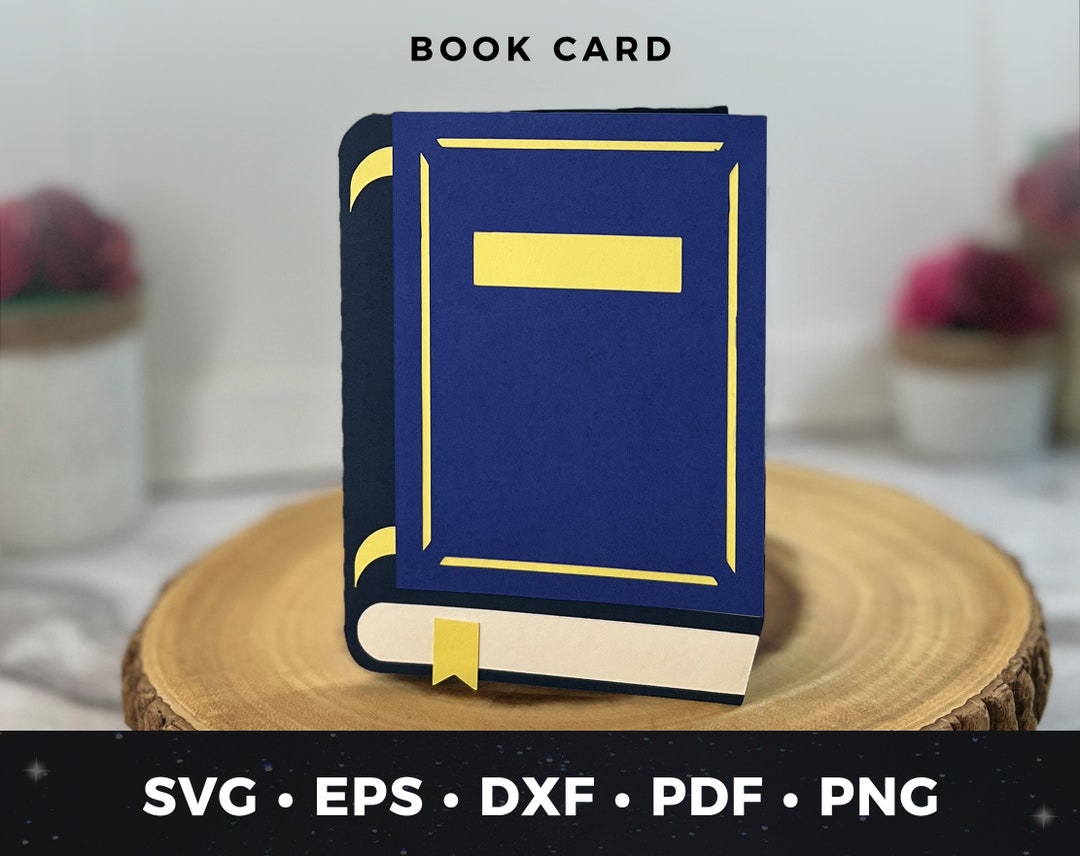 Book Card Svg, Book Lover Card Cut File, Book Cut File, Book Greeting ...