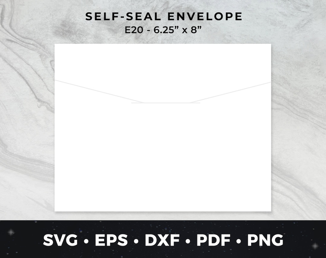 E20: 6.25" X 8" - Reusable Self Sealing Envelope Svg, Envelope Svg ...