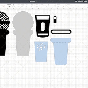 Microphone Card Svg, Microphone Birthday Card Svg, Microphone Cut File ...