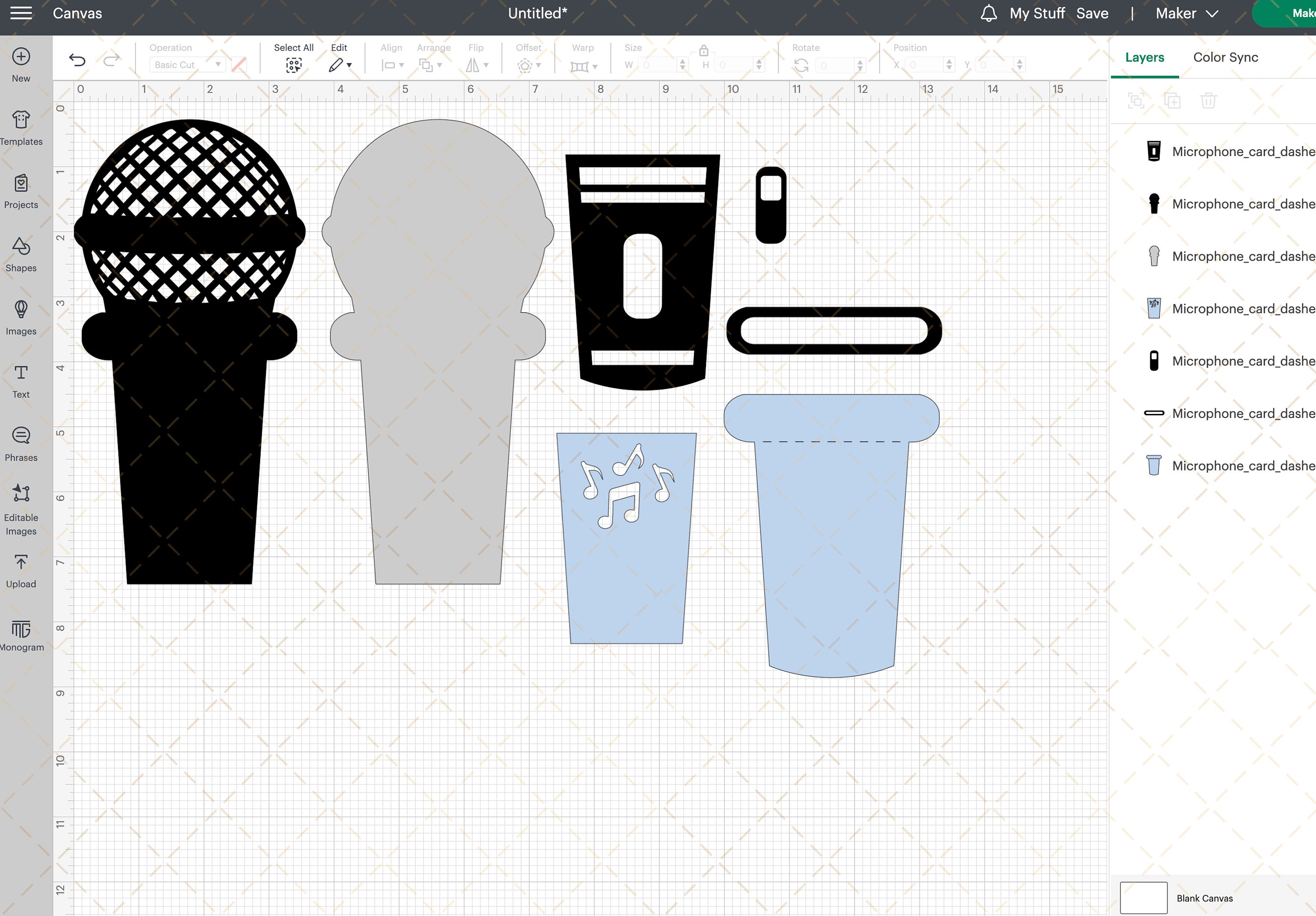 Microphone Card Svg, Microphone Birthday Card Svg, Microphone Cut File ...