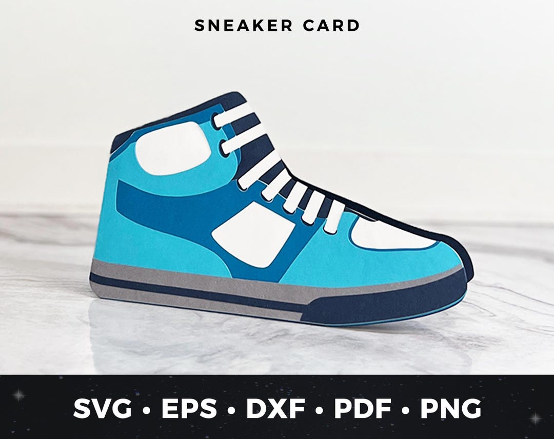 Sneaker Greeting Card SVG, Sneaker Shoe Card, DIY Sports Card ...
