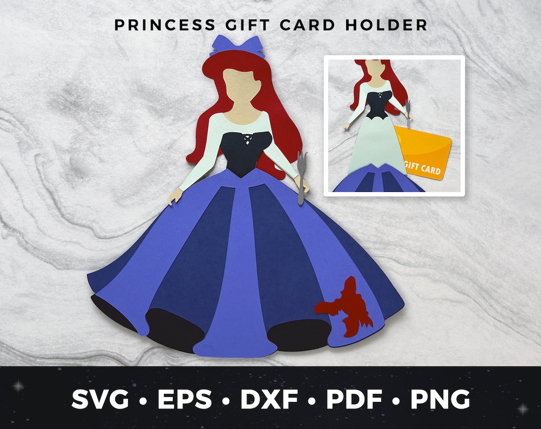Princess Gift Card Holder Svg, Princess Cut File, Princess Birthday ...