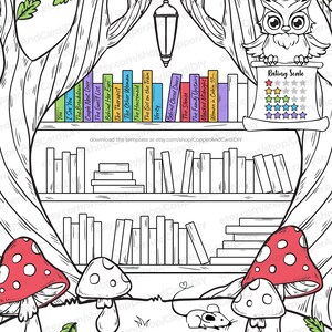 Enchanted Forest Bookshelf Book Tracker, Printable Bookshelf Book ...