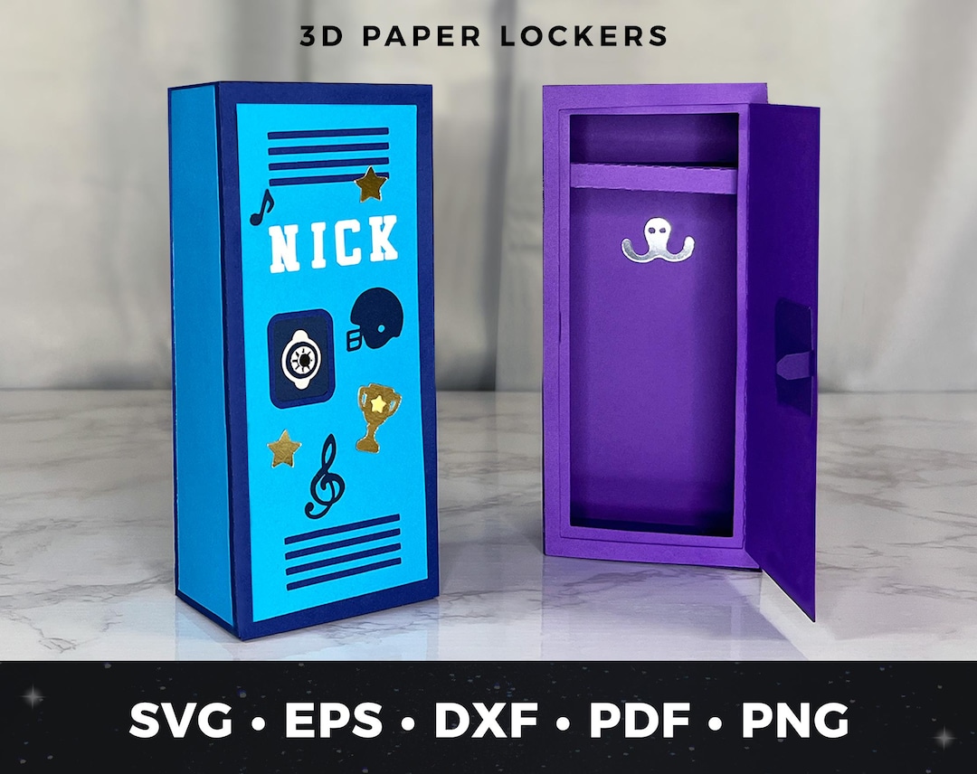 3D School Locker Gift Box SVG, DIY Paper Locker Craft, Back to School ...