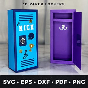 3D School Locker Gift Box SVG, DIY Paper Locker Craft, Back to School ...