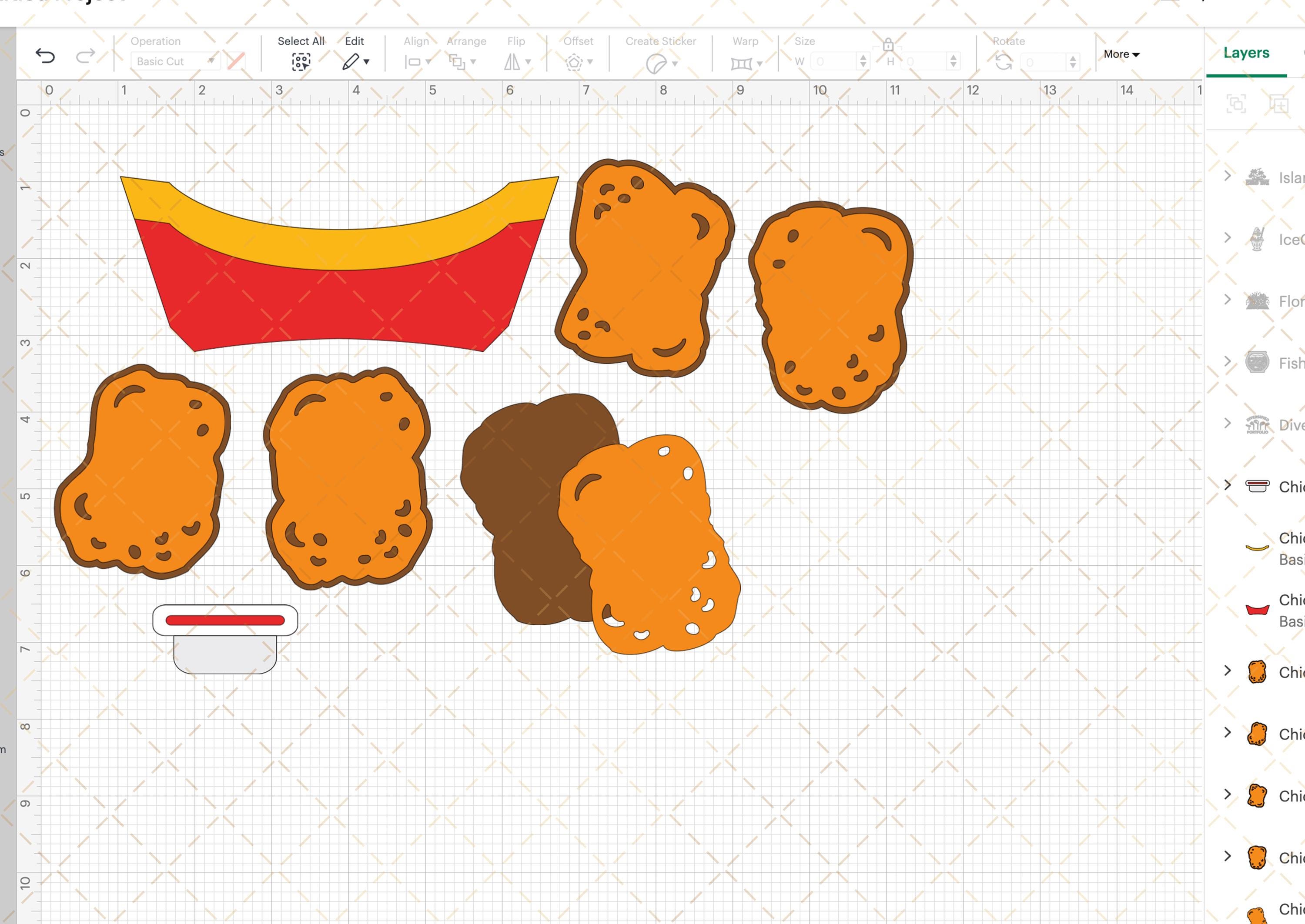 Chicken Nugget SVG, Chicken Cut File, Chicken Strips PDF, Chicken ...