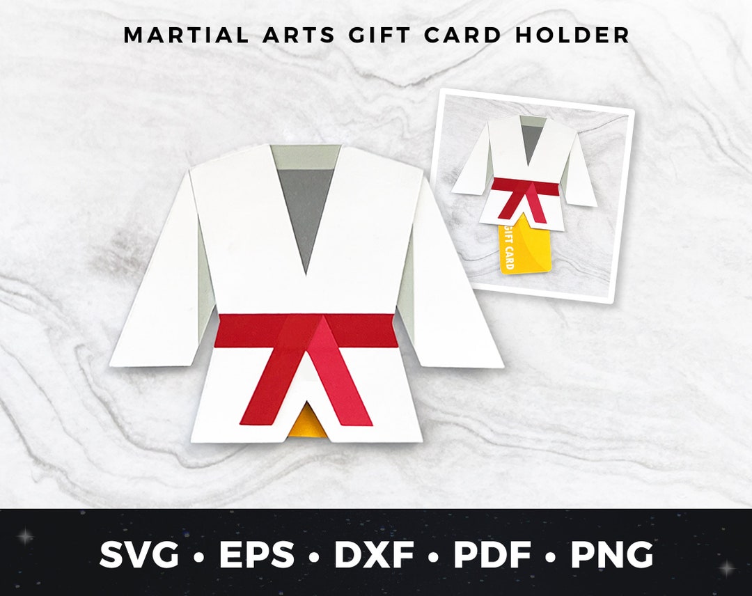 Martial Arts Gift Card Holder Svg, Karate Gift Card Holder, Taekwondo ...