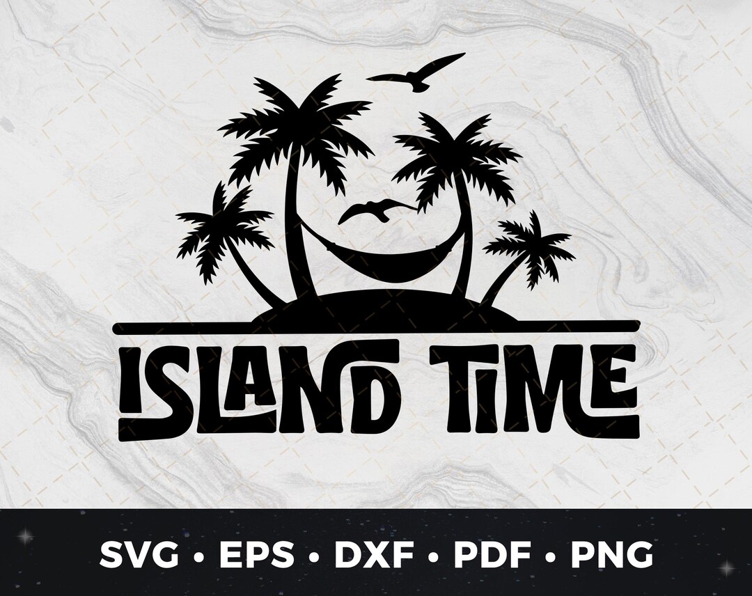 Island Time SVG, Tropical Beach Svg, Palm Tree Silhouette, Relaxation ...